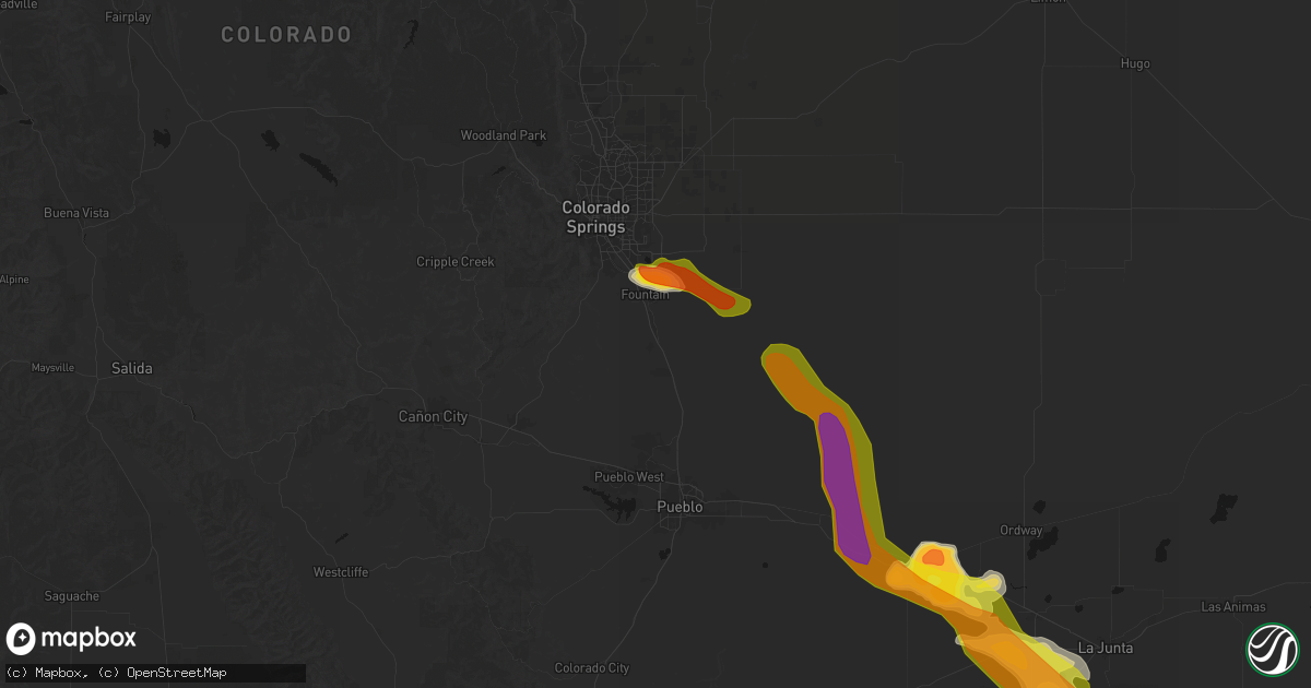 Hail Map in Fountain, CO on June 22, 2026 - HailTrace