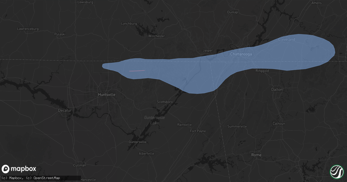 Hail Map in Hollywood, AL on June 22, 2026 - HailTrace