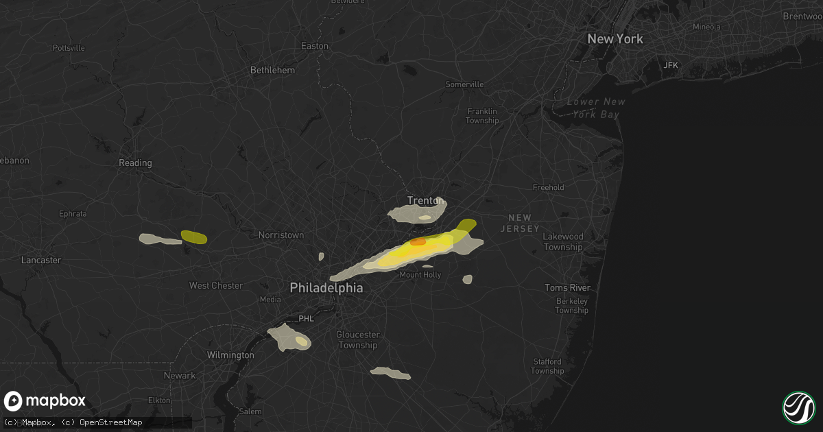 Hail Map in Levittown, PA on June 22, 2026 - HailTrace