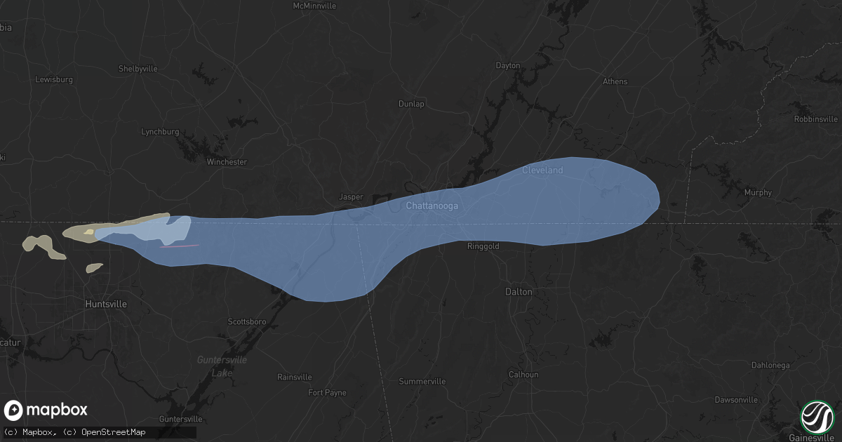 Hail Map in Lookout Mountain, TN on June 22, 2026 - HailTrace