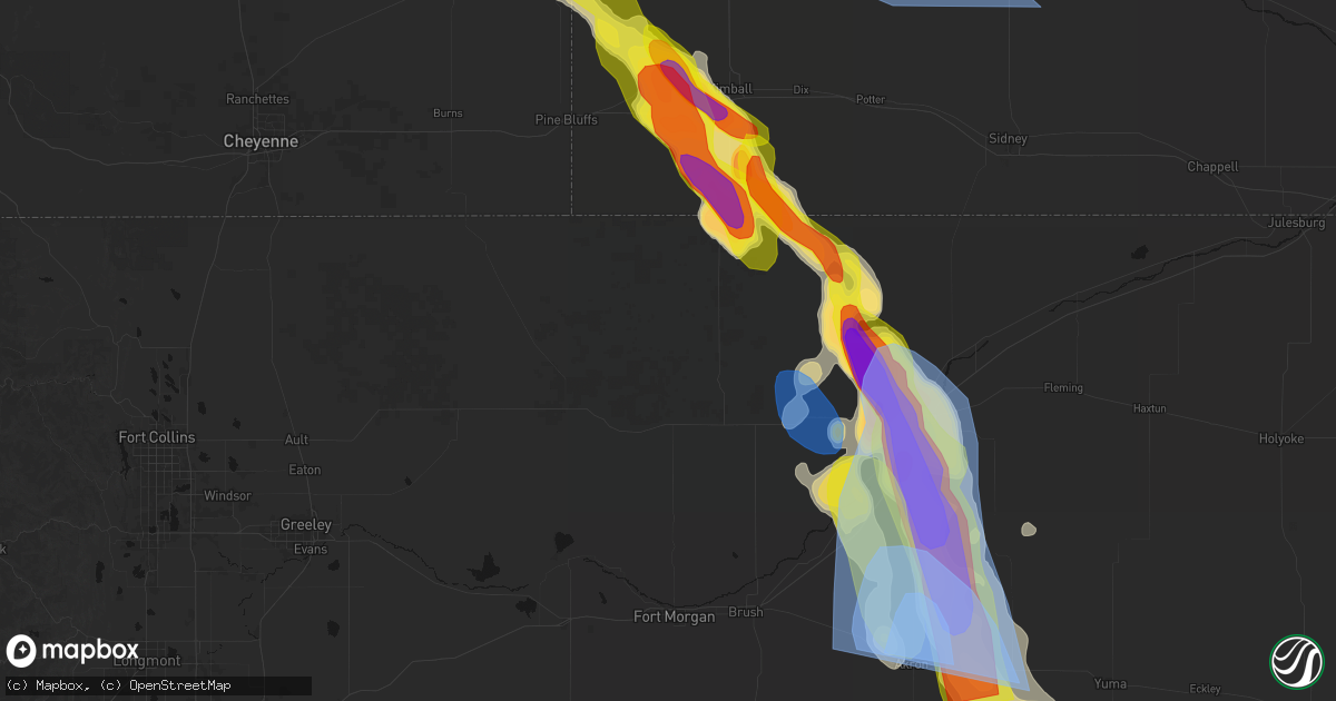 Hail Map in New Raymer, CO on June 22, 2026 - HailTrace
