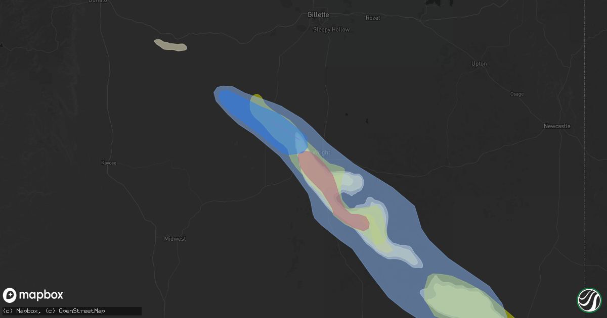Hail Map in Wright, WY on June 22, 2026 - HailTrace