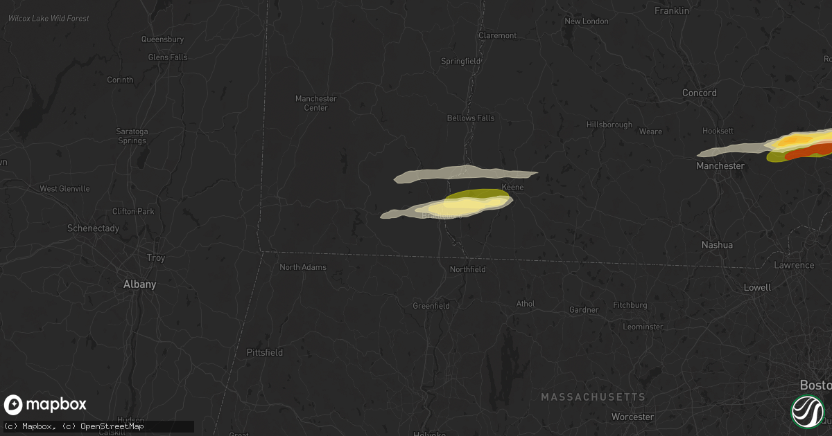 Hail Map in Brattleboro, VT on June 23, 2024 - HailTrace