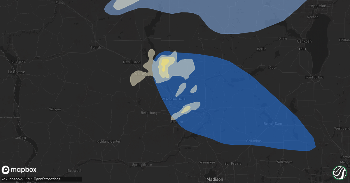 Hail Map in Wisconsin Dells, WI on June 23, 2025 - HailTrace