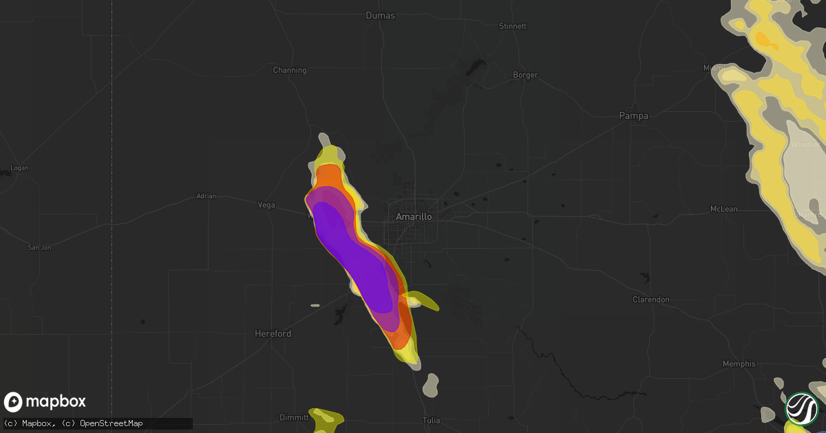 Hail Map in Amarillo, TX on June 23, 2026 - HailTrace