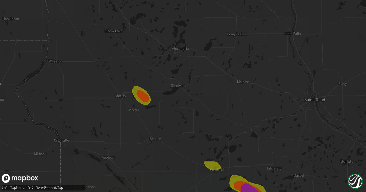 Hail Map in Glenwood, MN on June 23, 2026 - HailTrace