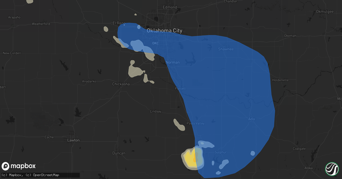Hail Map in Purcell, OK on June 23, 2026 - HailTrace