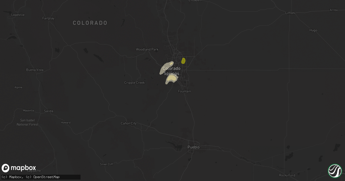 Hail Map in Colorado Springs, CO on June 24, 2025 - HailTrace
