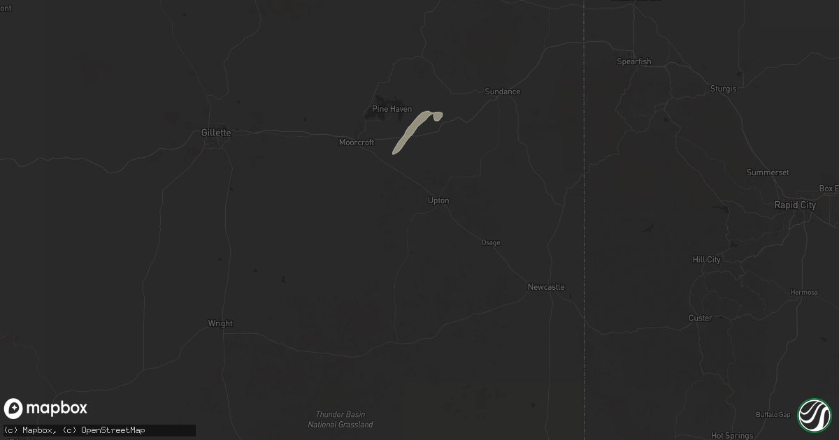 Hail Map in Upton, WY on June 24, 2025 - HailTrace