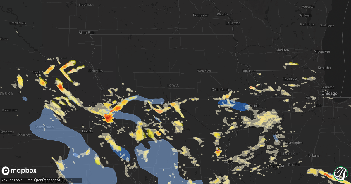 Hail Map in Iowa on June 25, 2024 - HailTrace
