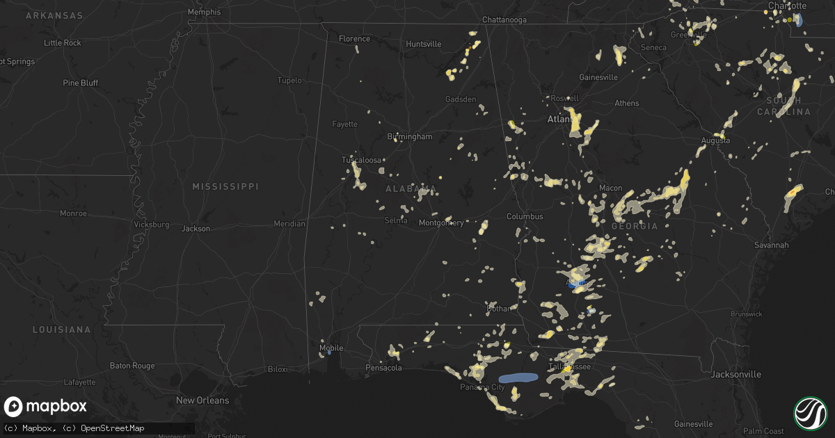 Hail Map in Alabama on June 25, 2025 - HailTrace
