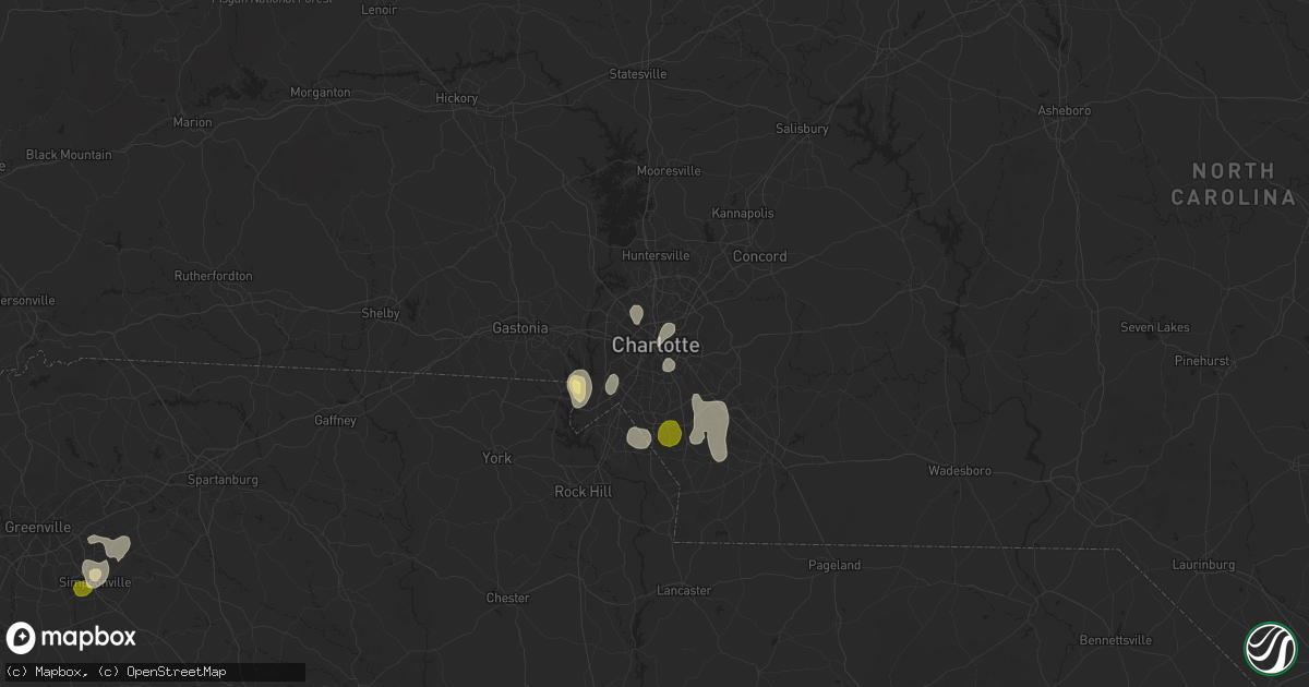Hail Map in Charlotte, NC on June 25, 2025 - HailTrace