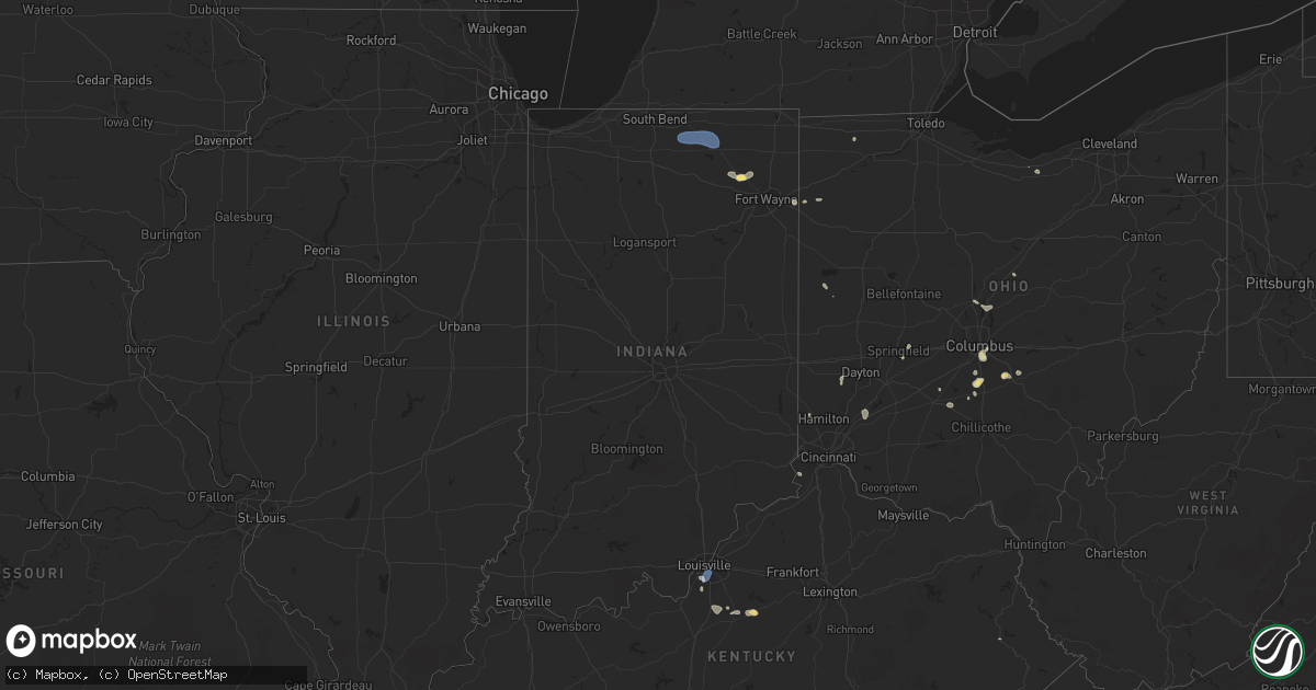 Hail Map in Indiana on June 26, 2025 - HailTrace