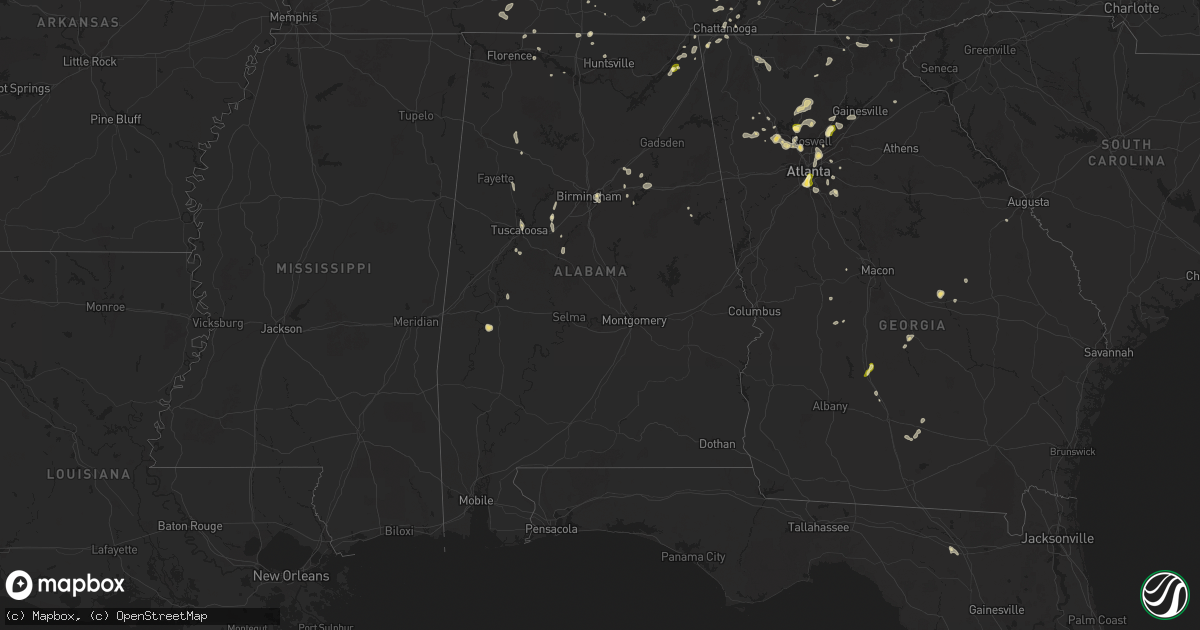 Hail Map in Alabama on June 27, 2025 - HailTrace