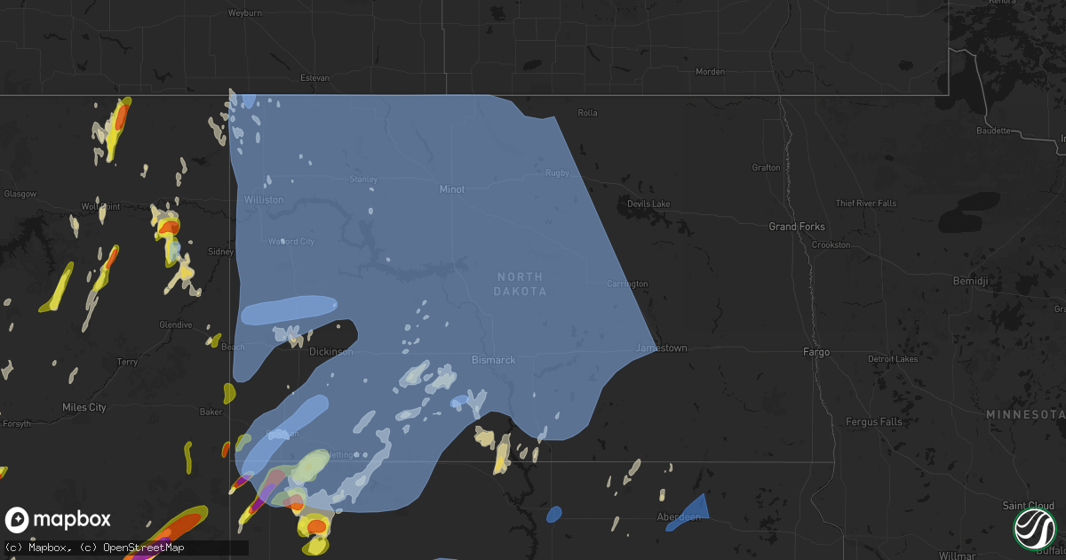 Hail Map in North Dakota on June 27, 2026 - HailTrace