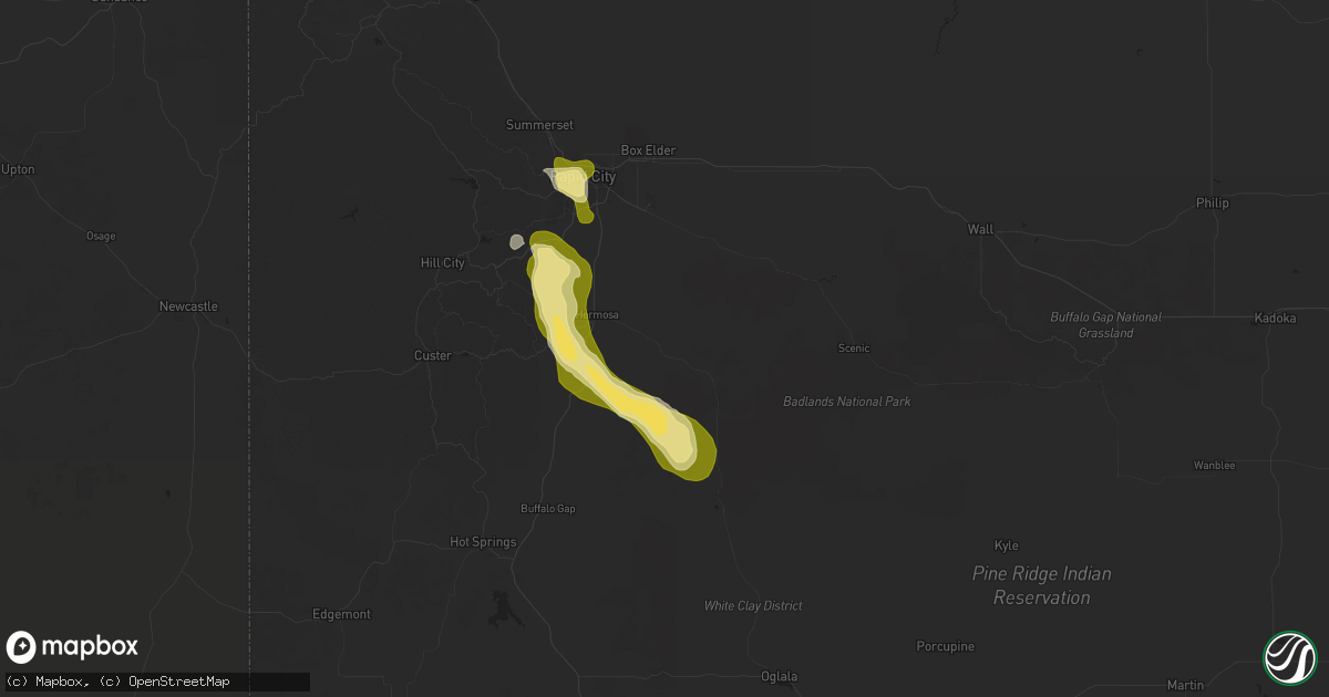 Hail Map in Hermosa, SD on July 1, 2025 - HailTrace