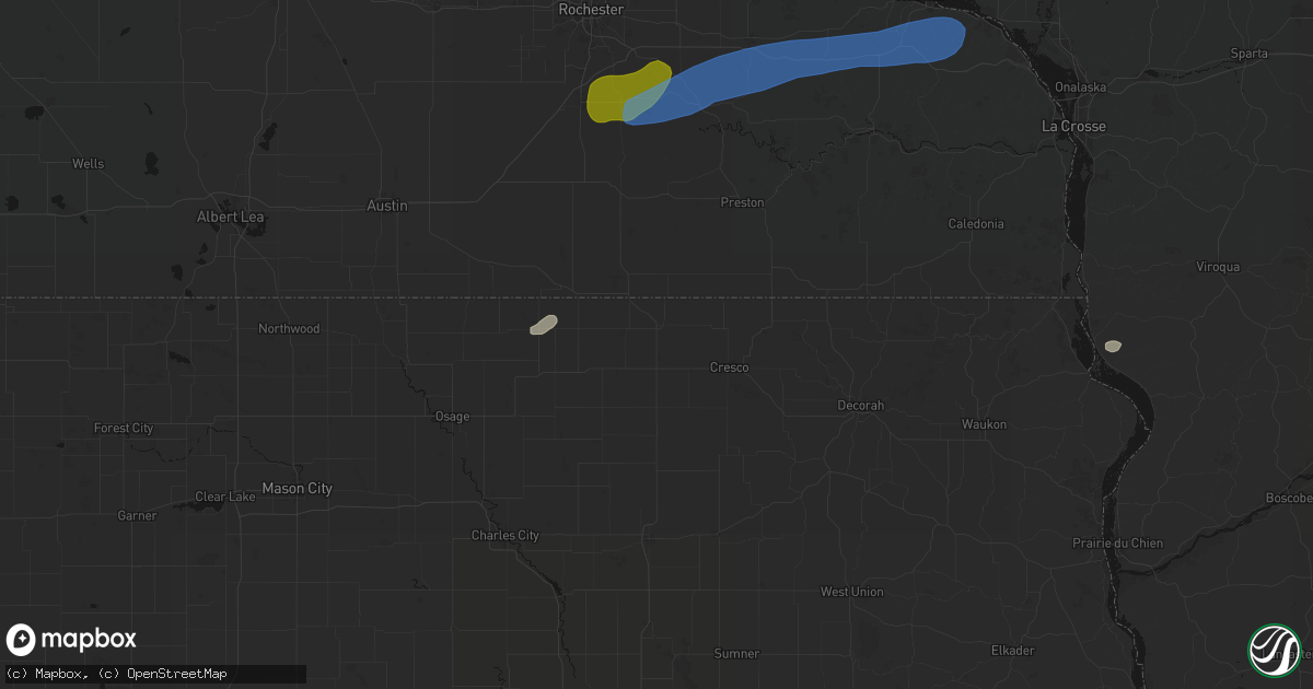 Hail Map in Lime Springs, IA on July 1, 2026 - HailTrace