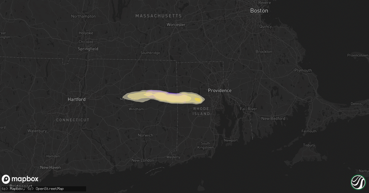 Hail Map in Foster, RI on July 3, 2025 - HailTrace