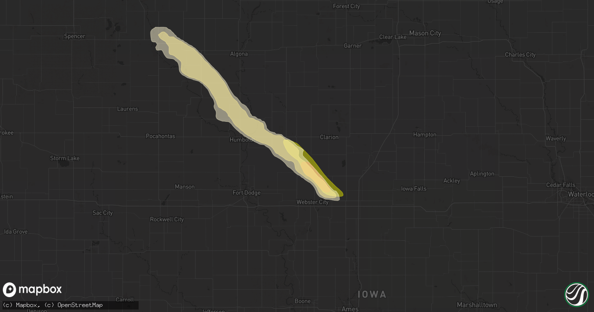 Hail Map in Eagle Grove, IA on July 6, 2024 - HailTrace