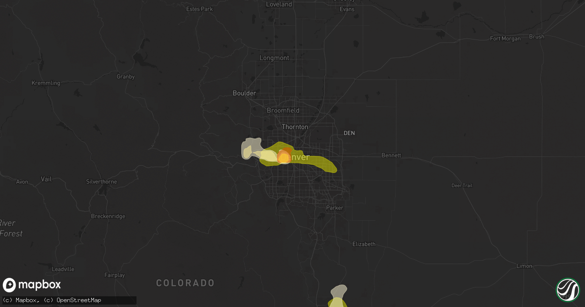 Hail Map in Denver, CO on July 6, 2025 - HailTrace