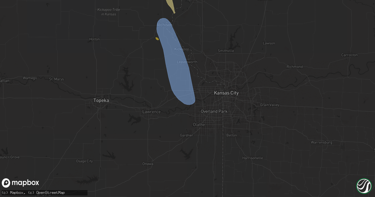Hail Map in Bonner Springs, KS on July 10, 2024 - HailTrace