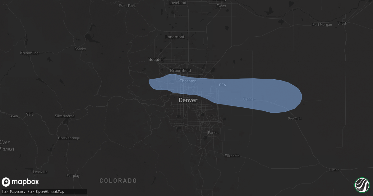 Hail Map in Denver, CO on July 10, 2025 - HailTrace