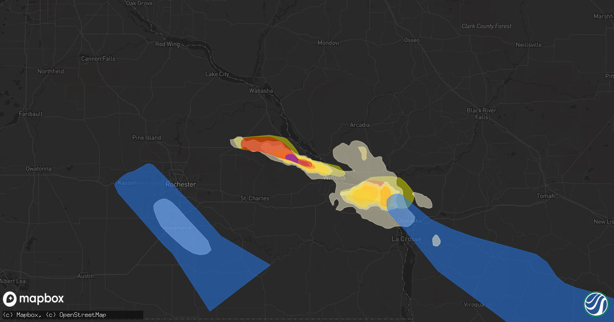 Hail Map in Minnesota City, MN on July 13, 2024 - HailTrace