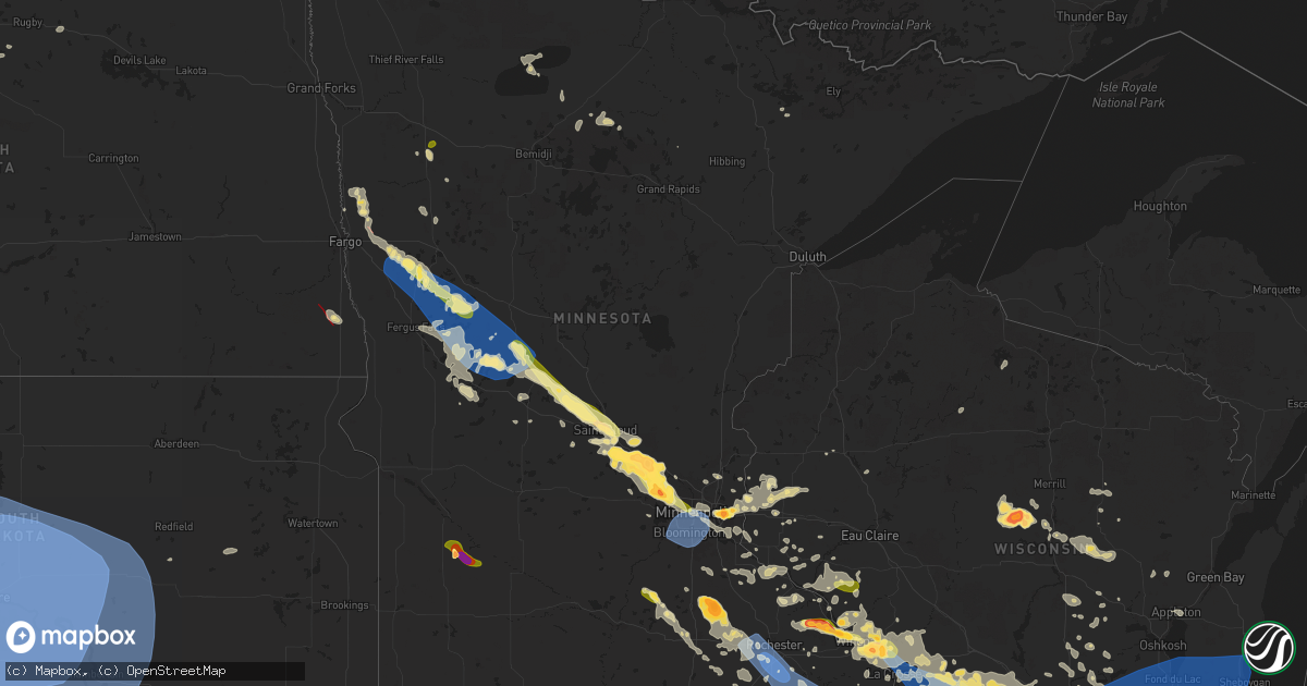Hail Map in Minnesota on July 13, 2024 - HailTrace
