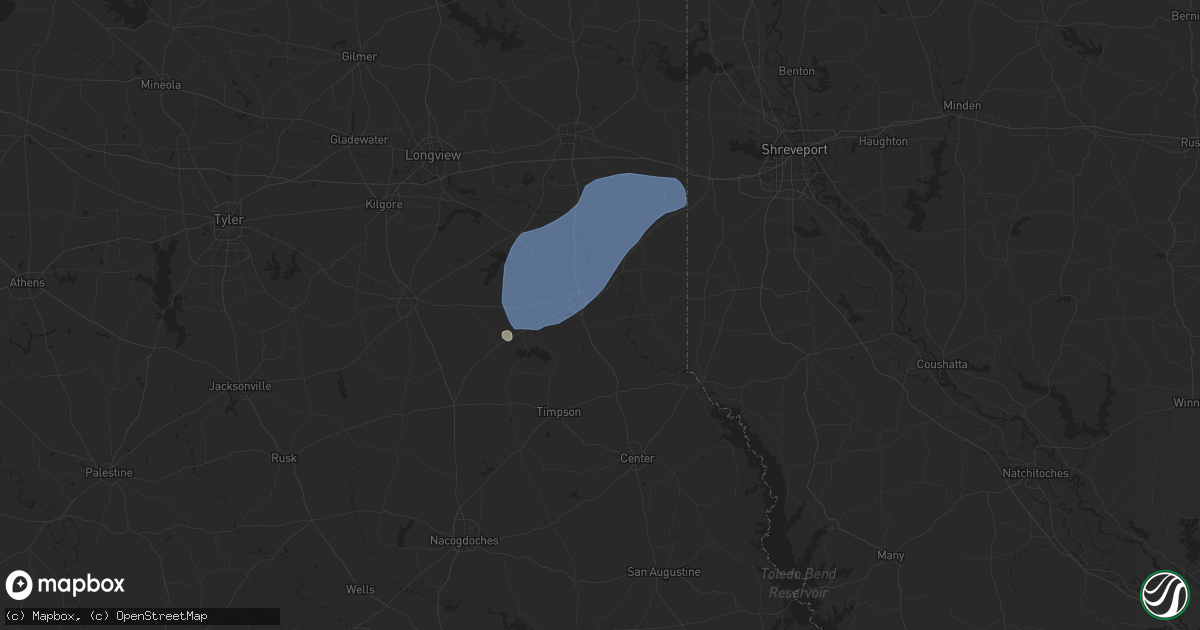 Hail Map in Carthage, TX on July 13, 2025 - HailTrace