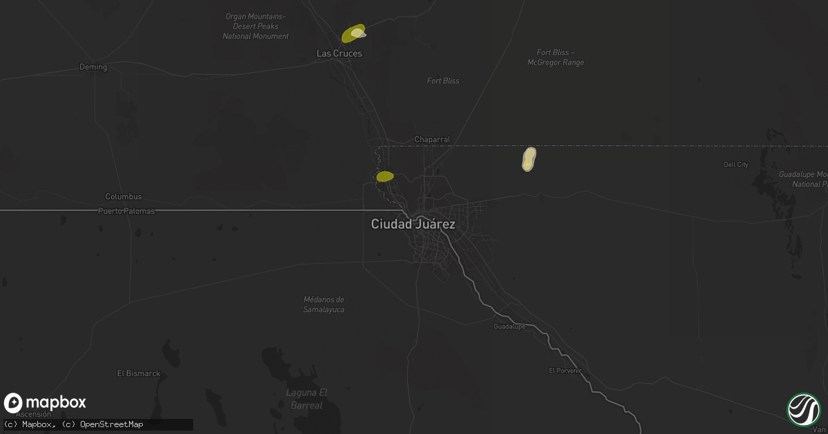 Hail Map in El Paso, TX on July 13, 2025 - HailTrace