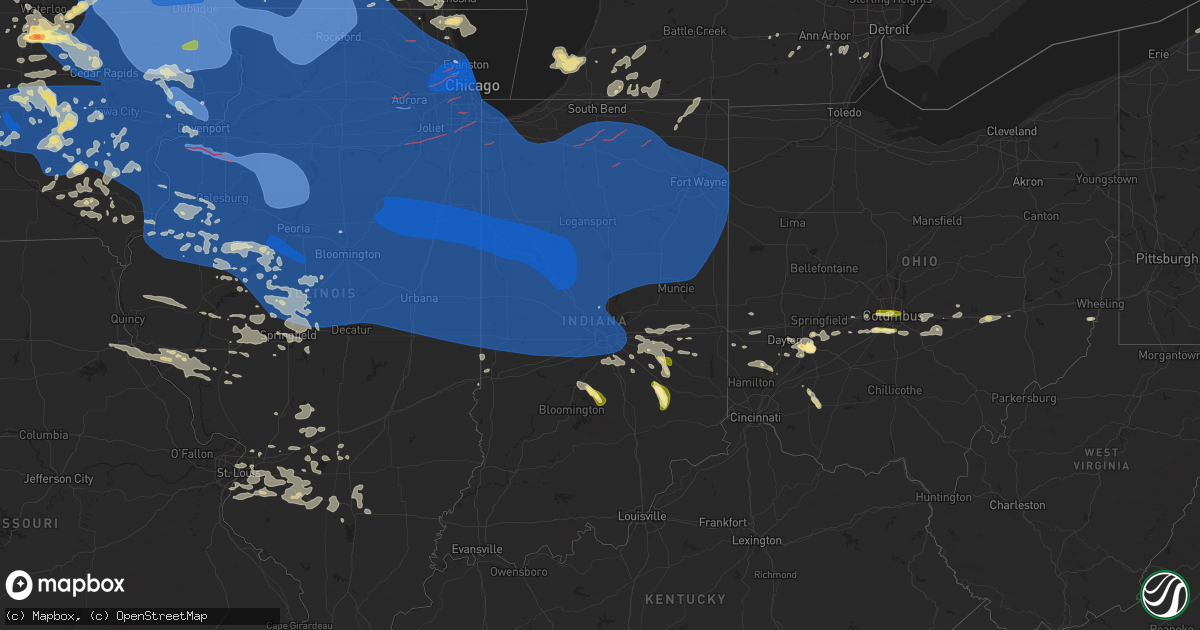 Hail Map in Indiana on July 15, 2024 - HailTrace