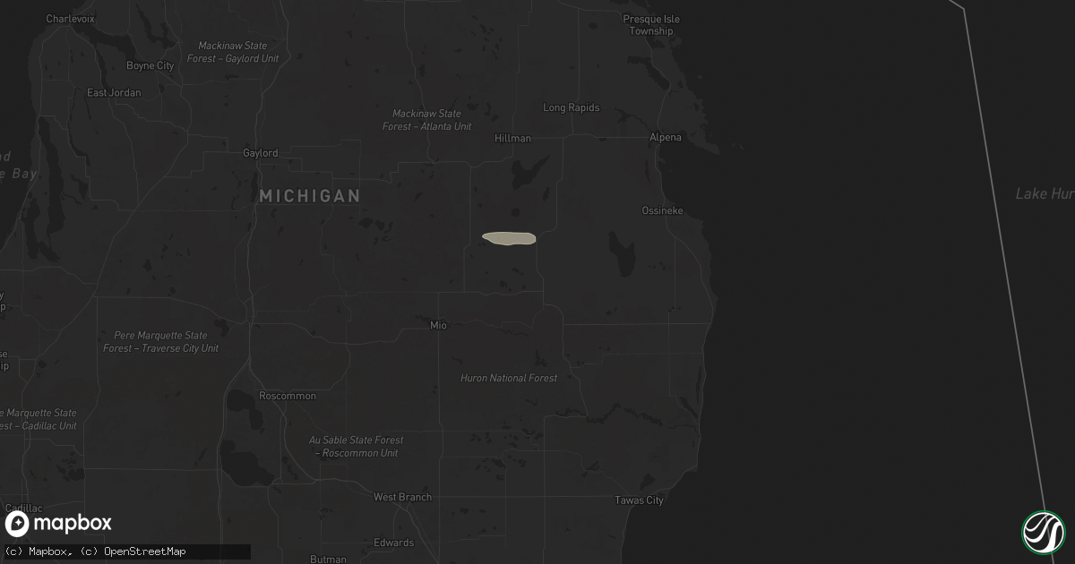Hail Map in Curran, MI on July 17, 2024 - HailTrace