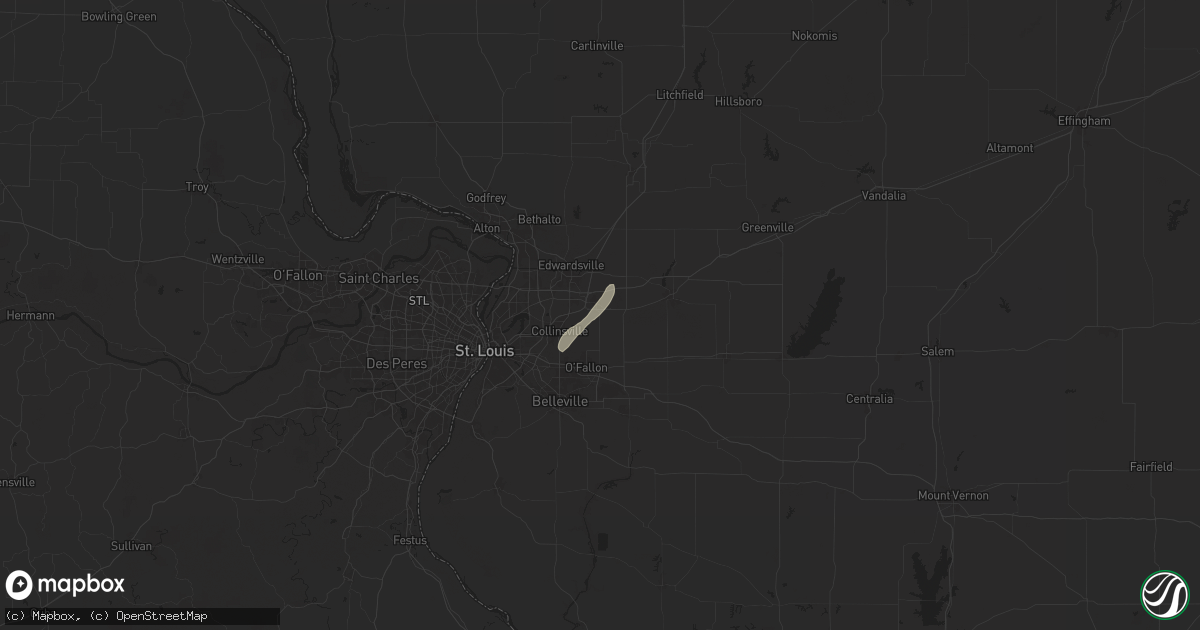 Hail Map in Troy, IL on July 17, 2025 - HailTrace