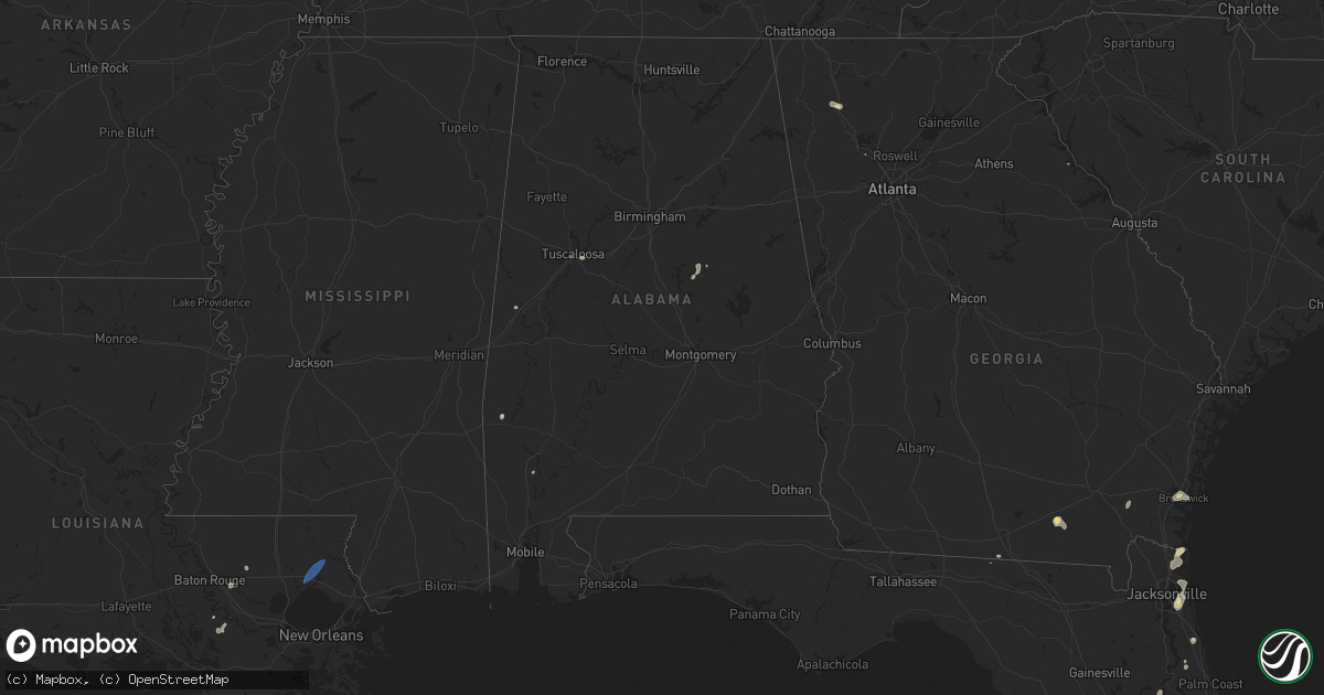 Hail Map in Alabama on July 18, 2024 - HailTrace