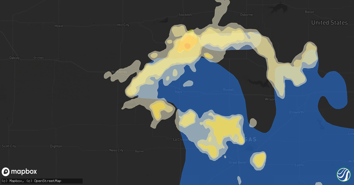 Hail Map in Hays, KS on July 21, 2025 - HailTrace