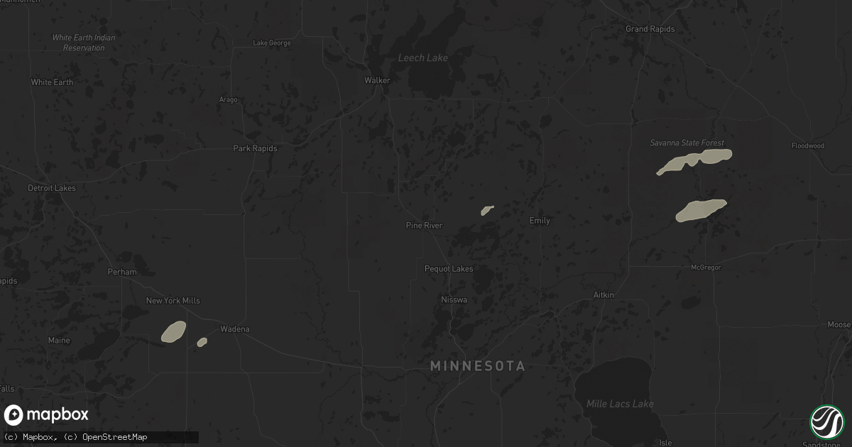Hail Map in Pine River, MN on July 22, 2025 - HailTrace