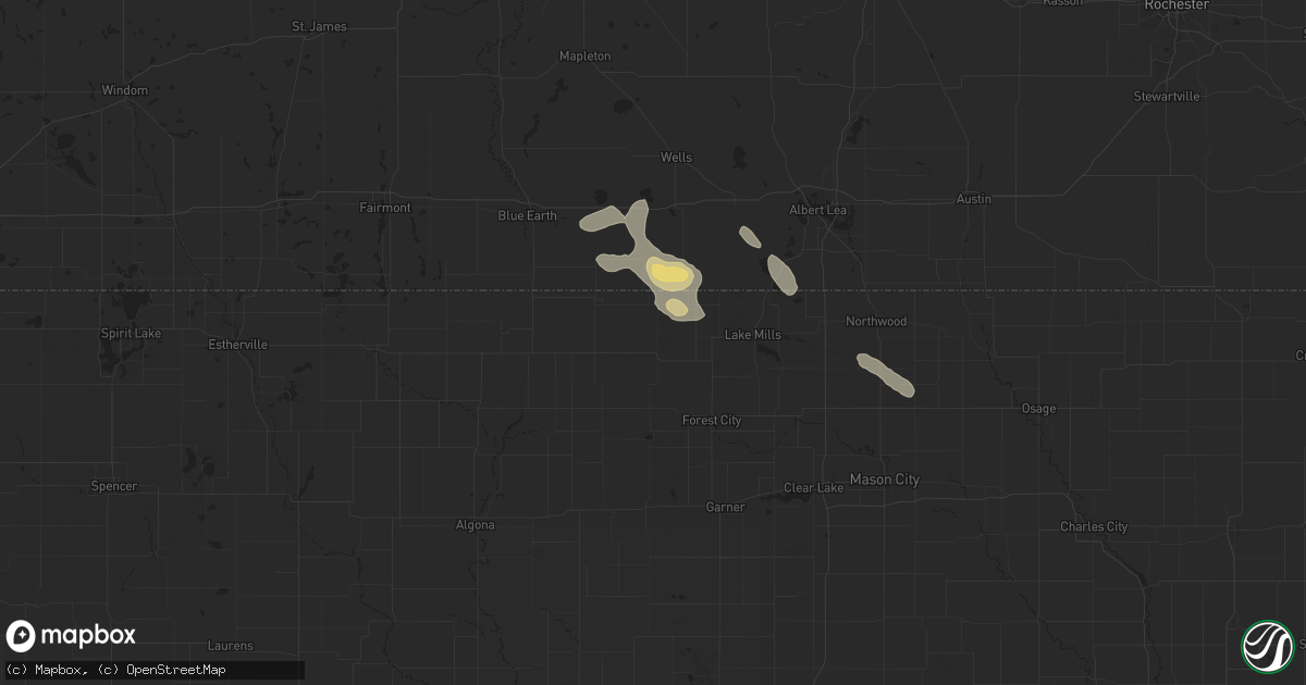 Hail Map in Thompson, IA on July 23, 2024 - HailTrace