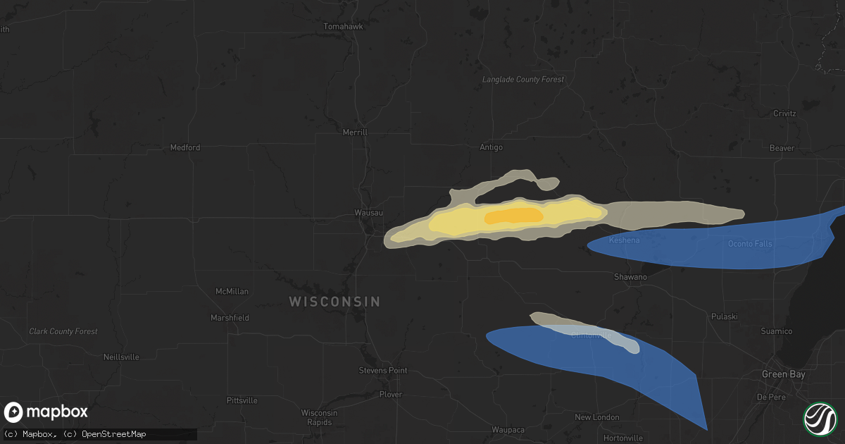 Hail Map in Ringle, WI on July 23, 2025 - HailTrace