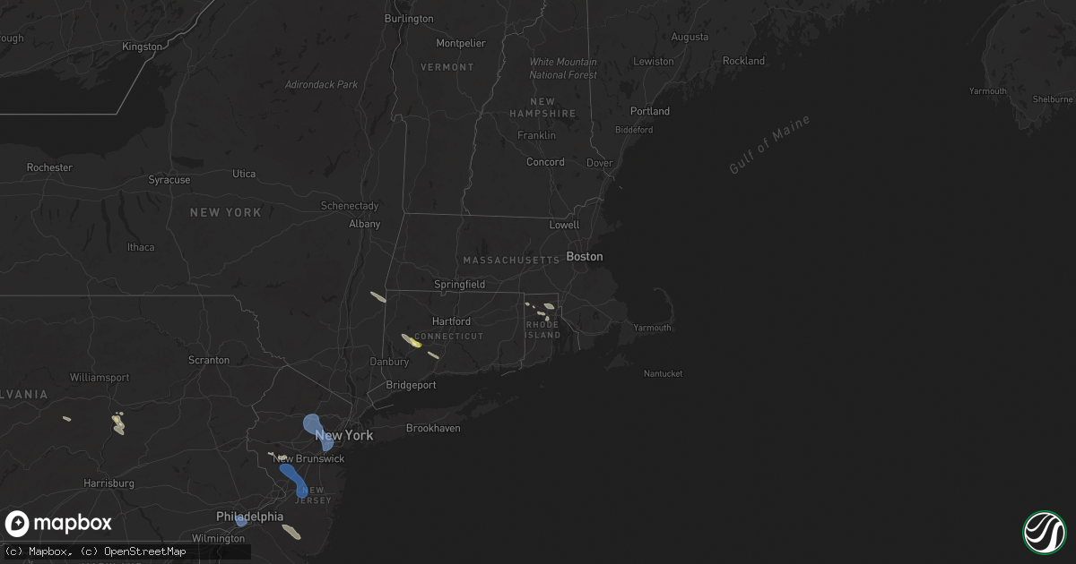 Hail Map in Rhode Island on July 25, 2025 - HailTrace