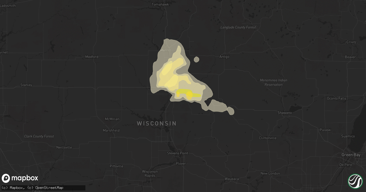 Hail Map in Schofield, WI on July 27, 2023 - HailTrace