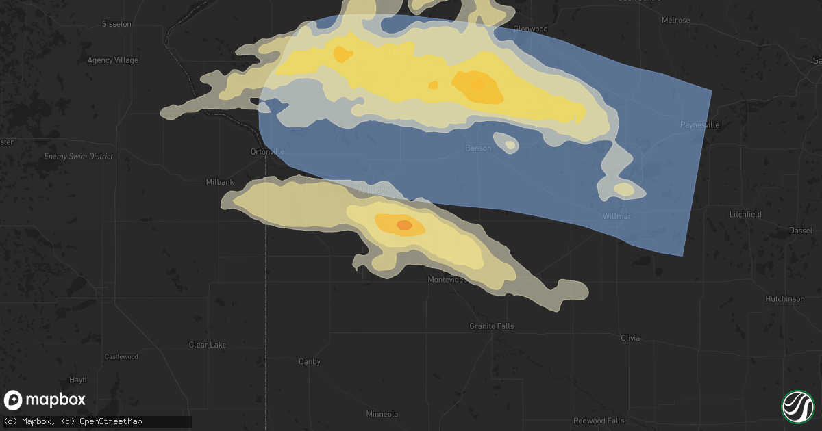 Hail Map in Milan, MN on July 27, 2025 - HailTrace