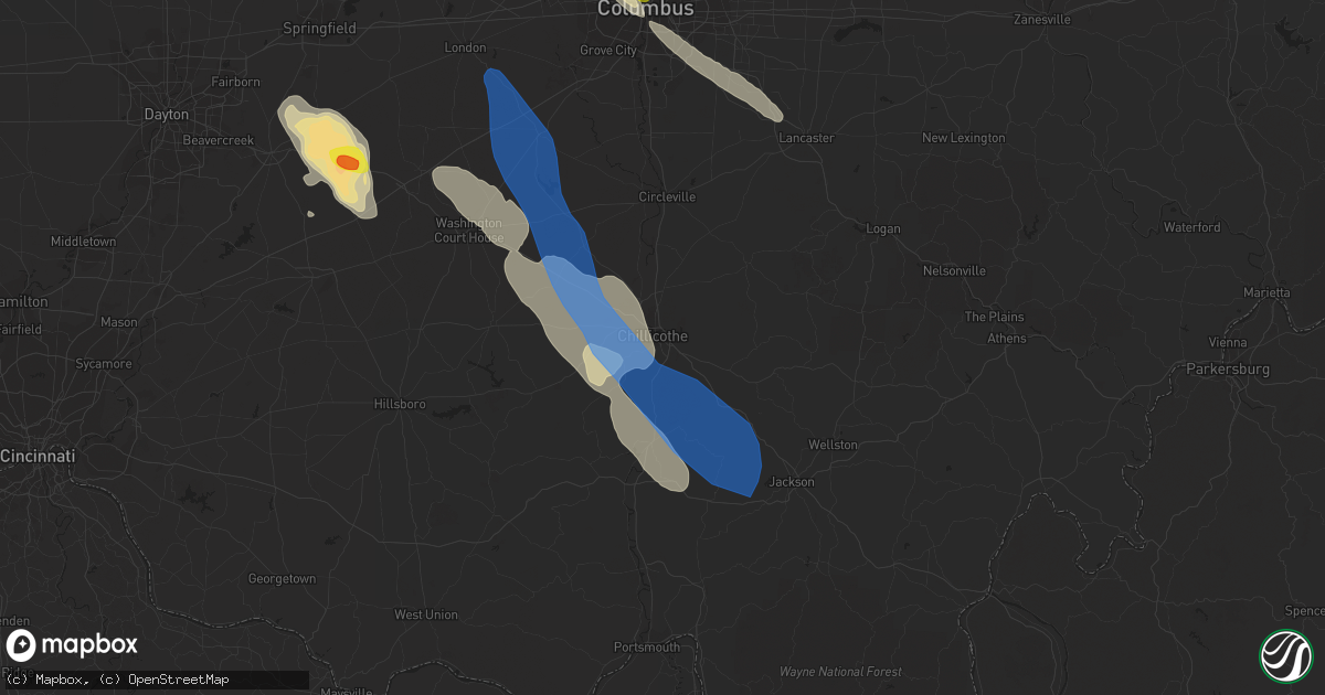 Hail Map in Chillicothe, OH on July 29, 2021 - HailTrace