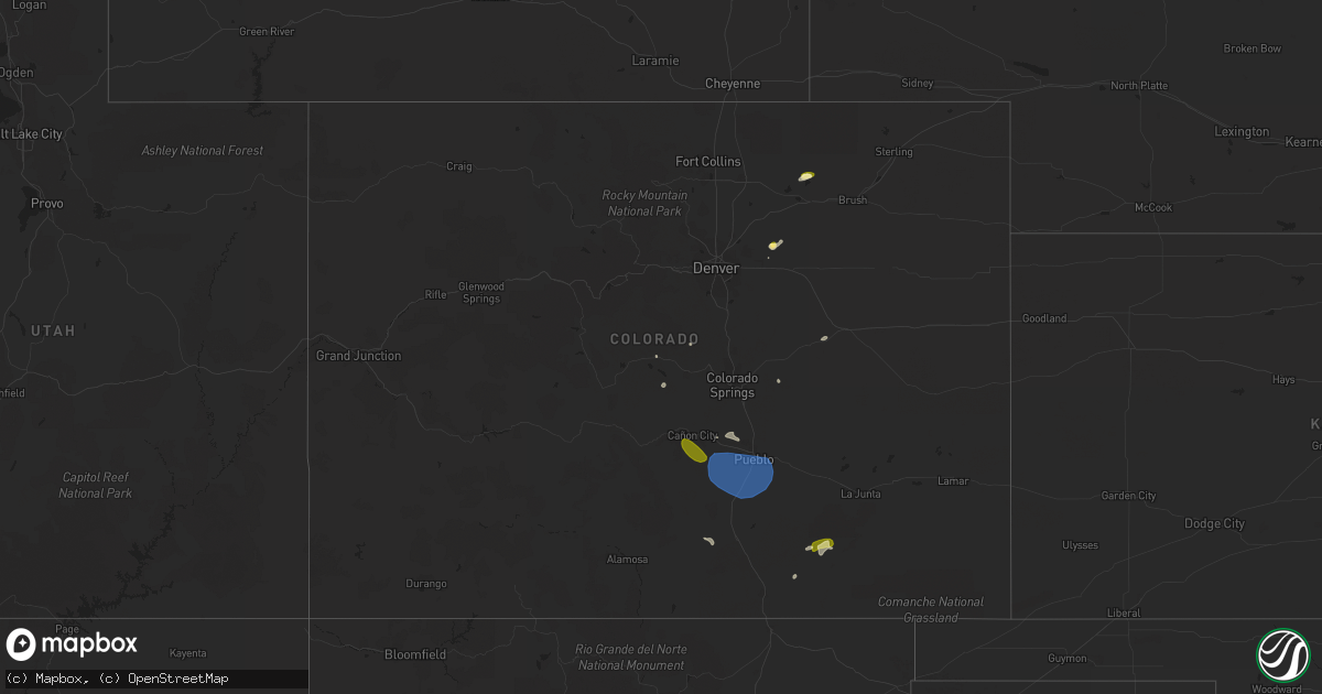Hail Map in Colorado on July 29, 2023 - HailTrace
