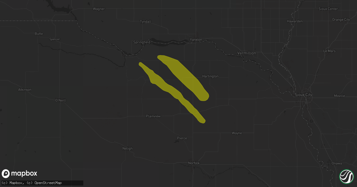 Hail Map in Wausa, NE on July 29, 2024 - HailTrace