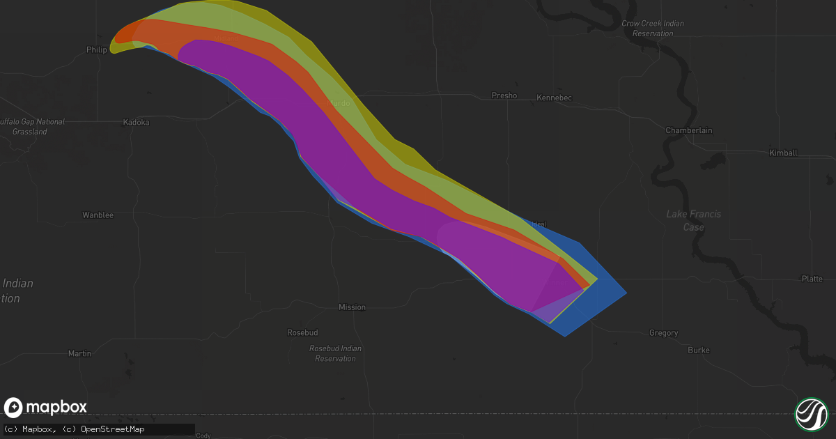 Hail Map in Wood, SD on July 29, 2024 - HailTrace