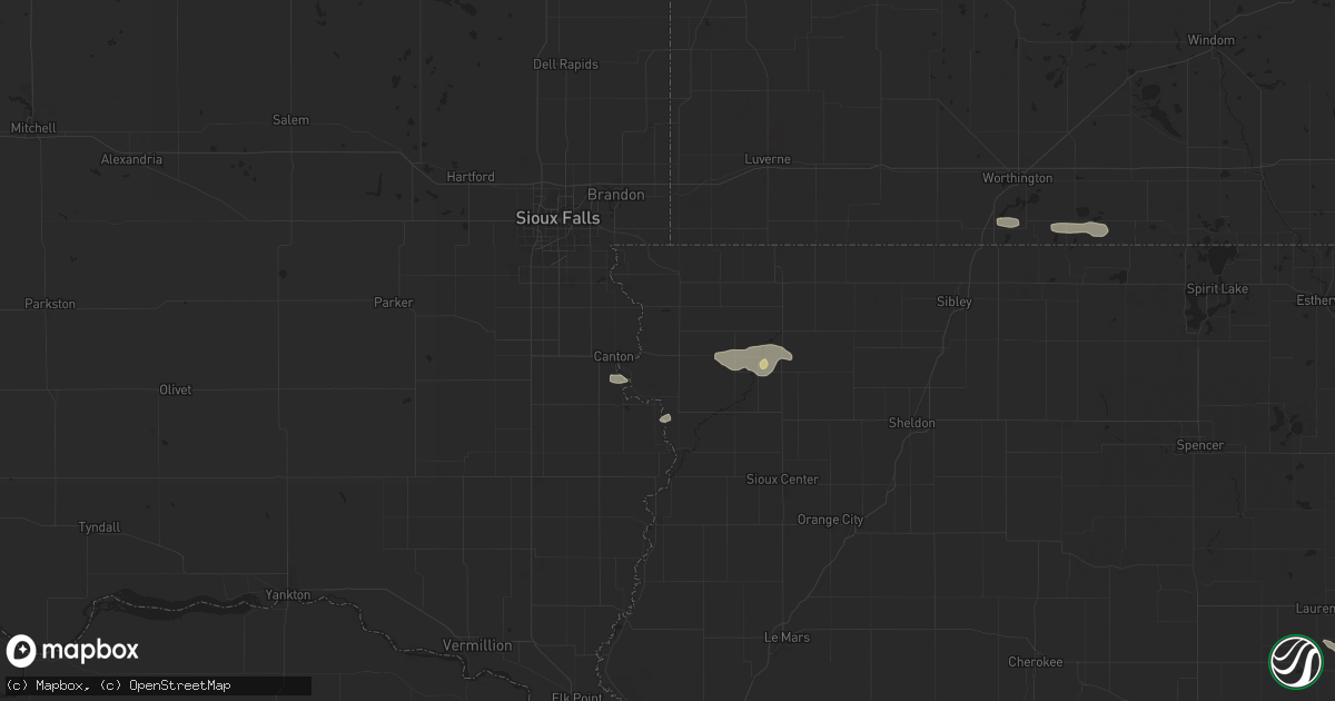Hail Map in Inwood, IA on July 29, 2025 - HailTrace