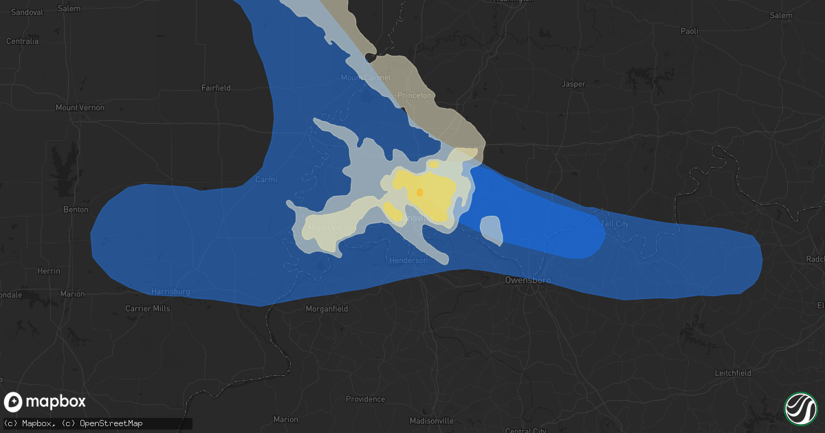 Hail Map in Evansville, IN on July 30, 2024 - HailTrace