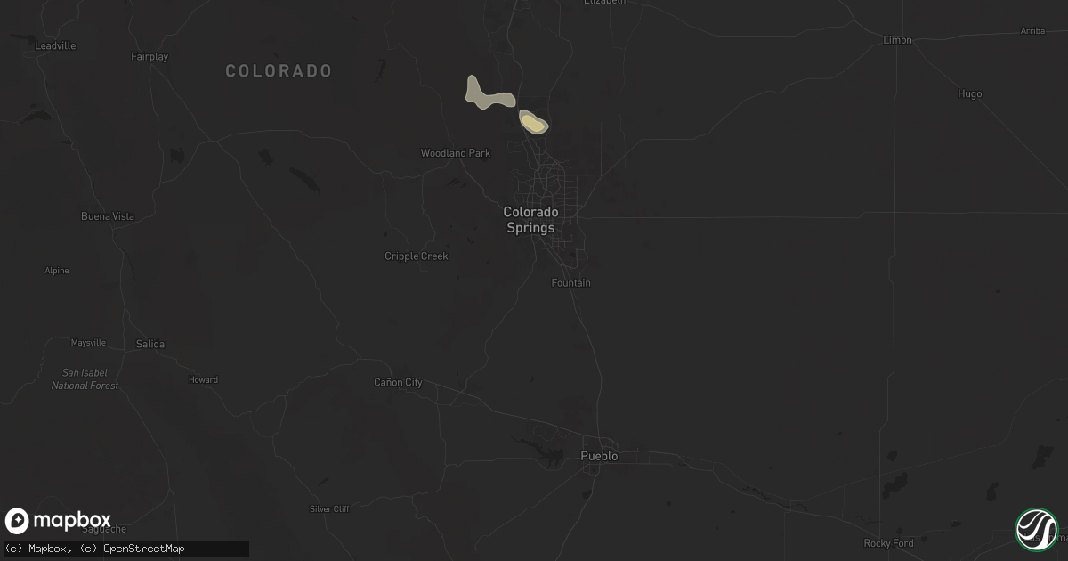 Hail Map in Colorado Springs, CO on July 30, 2025 - HailTrace