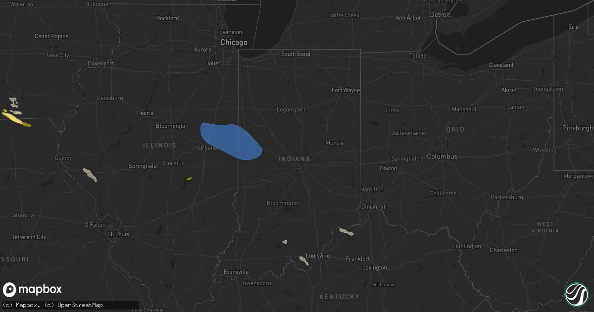 Hail Map in Indiana on July 31, 2024 - HailTrace