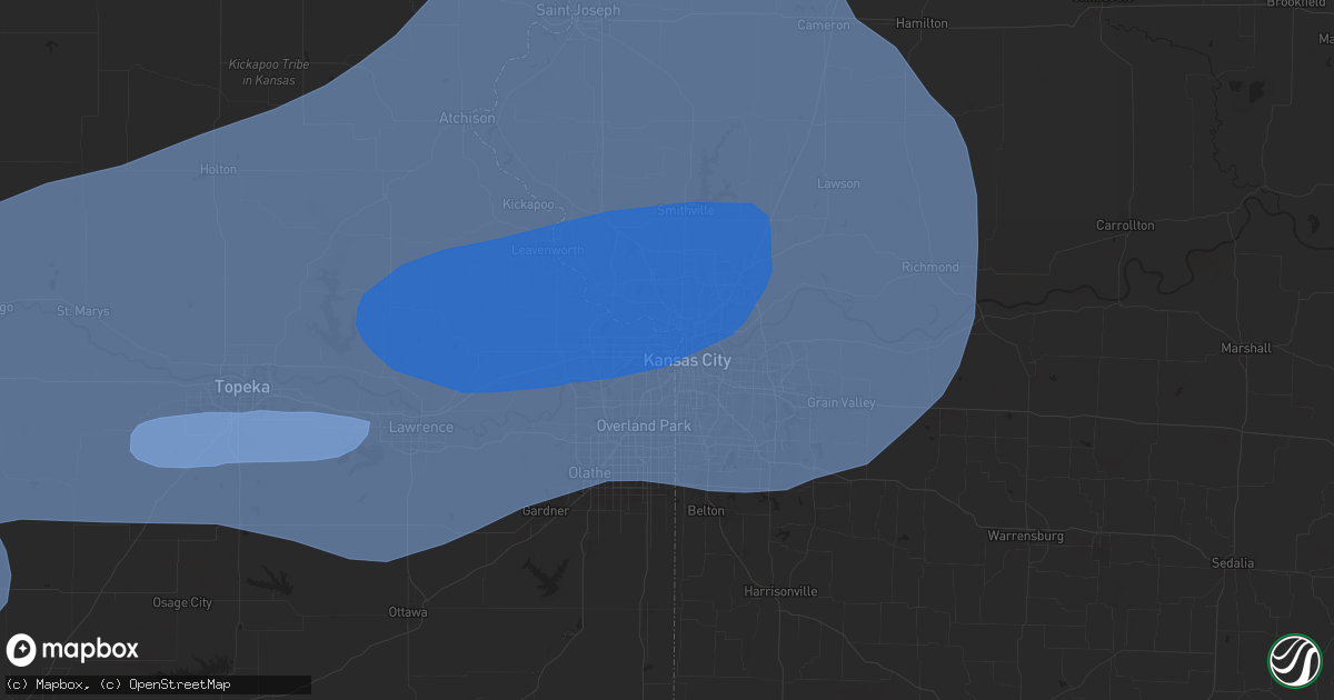 Hail Map in Kansas City, KS on July 31, 2024 - HailTrace